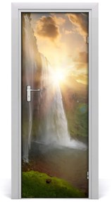 Fototapeta samolepící dveře vodopády Island 85x205 cm