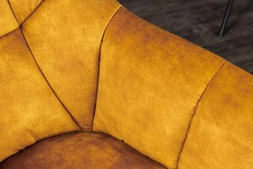 Designová otočná židle Vallerina hořčičný samet