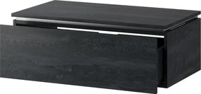 Závěsná skříňka pod umyvadlo Letto 02 80 cm černý beton