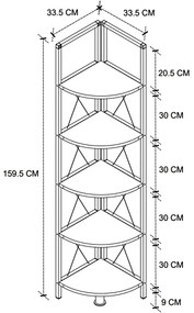 Rohový regál RUMELT 5 barva borovice