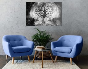 Obraz magický strom života v černobílém provedení Varianta: 60x40