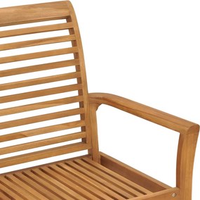 Zahradní lavice se zelenou poduškou 112 cm masivní teak 3062654