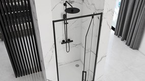 Rea Swing, 1-křídlé sprchové dveře 100x195cm, 6mm čiré sklo, černý profil, REA-K6410
