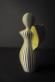 ANDĚL CARO LIMITED - Designová soška ve tvaru anděla, limitované edice, zlatá-šedá