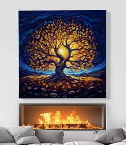 Obraz na plátně - Strom života Slunce v duši FeelHappy.cz Velikost obrazu: 120 x 120 cm