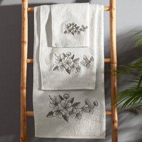FROTÉ RUČNÍK SOFIE SADA 1KS 30X50 CM, 1KS 50X90 CM, 1KS 70X140 CM STŘÍBRNÁ