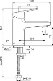 Ideal Standard CeraPlan - Umyvadlová baterie | černá