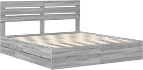 Rám postele s čelo Šedá Sonoma 200 x 200 cm Inženýrské dřevo 3411483