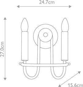Kichler KL-CAPITOL-HILL2-PNBR - Nás. svítidlo CAPITOL HILL 2xE14/40W/230V zlatá
