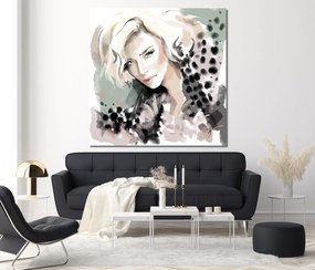 Gario Obraz na plátně Žena Blonde Face Fur Fashion - Irina Sadykova Rozměry: 30 x 30 cm