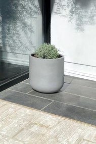 Květináč CHICO, sklolaminát, průměr 40 cm, beton design šedý