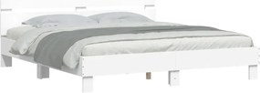Rám postele s čelem a LED osvětlením bílý 200 x 200 cm 3207518