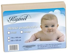 Bellatex Dětské jersey prostěradlo, béžová,