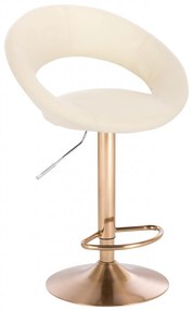 LuxuryForm Barová židle NAPOLI na zlatém talíři - krémová