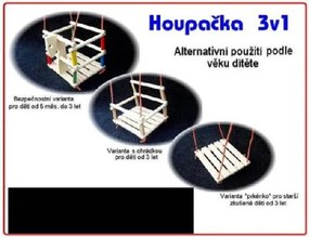 Dřevěná houpačka koník 3v1 - barevná rozložená