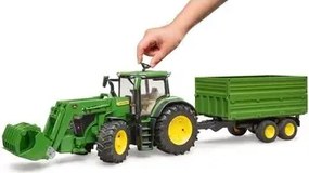 Bruder 03155 Traktor John Deere s předním nakladačem a sklápěcím přívě