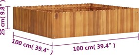 vidaXL Vyvýšený záhon 100 x 100 x 25 cm masivní akáciové dřevo [45922]