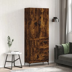 Skříň highboard kouřový dub 69,5 x 34 x 180 cm kompozitní dřevo 3196016