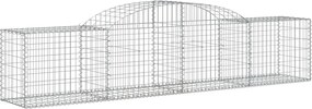 Klenuté gabionové koše 12 ks 300x50x60/80 cm pozinkované železo 3146675