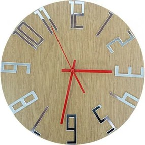 Designové hodiny na zeď z HDF a průhledného plexiskla - spojení elegance a funkčnosti pro váš interiér I SENTOP HDFK006 DUB silver