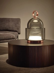 Venkovní designová lampa Brokis Dome Nomad Lines Small PC1287 Povrch Montury: mosaz (CCS69), Barva skla: hnědá kouřová - transparentní sklo (CGC538)