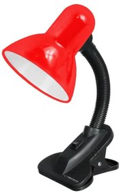 Stolní lampa s klipem na 1 žárovku E27, červená