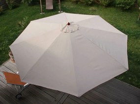 Slunečník Florida Ø 3,5m - polyester/dřevo 7kg - krémová