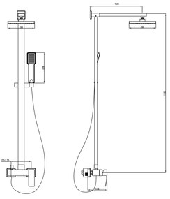 Sapho GINKO sprchový sloup s pákovou baterií, chrom, 1101-43