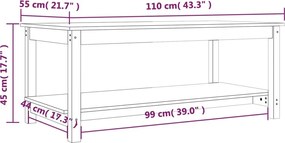 vidaXL Konferenční stolek 110 x 55 x 45 cm masivní borové dřevo [822273] Barva: Černá