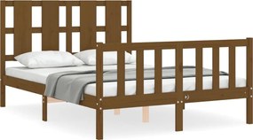 vidaXL Rám postele s čelem 120 x 200 cm masivní dřevo [3192229] Barva: Bílá