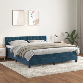 Box spring postel s matrací tmavě modrá 160x200 cm samet 3141495