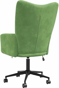 Relaxační křeslo světle zelené samet 328175