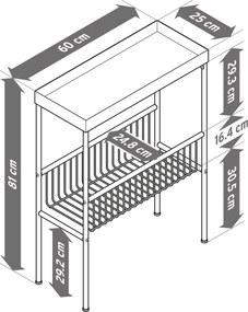 Tchibo - Úzká konzola s policemi - barva: černá