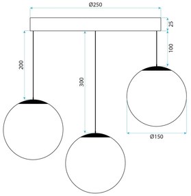 Toolight Závěsné osvětlení Modern APP1815-3CPR černé