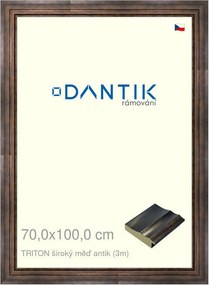 DANTIK rámeček 70x100 | TRITON široký měď antik (Plexi Čiré)