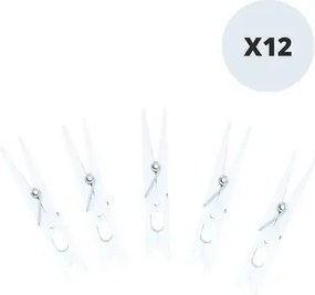 MSV kolíčky na prádlo 12 ks / bílé / plast / 8,5 cm