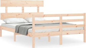 vidaXL Rám postele s čelem 120 x 200 cm masivní dřevo [3195086] Barva: Bílá