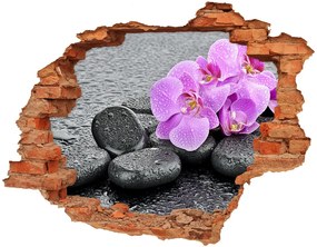 Wallmuralia Samolepící díra na stěnu Orchidej kamení 90x70 cm