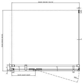 Ravak Cool Boční stěna, 80 cm, černá+transparent COPS-80 X9VV40300Z1