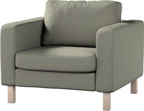 Potah na křeslo IKEA Karlstad, krátký barva šedá látka pletený vzor