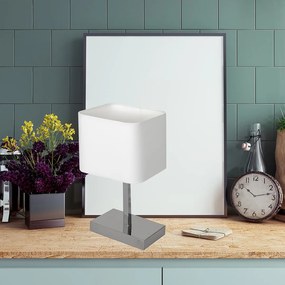 Stolní lampa Napoli, 1x bílé textilní stínítko,
