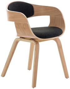 Židle King látka, dřevěné nohy natura - Tmavě šedá