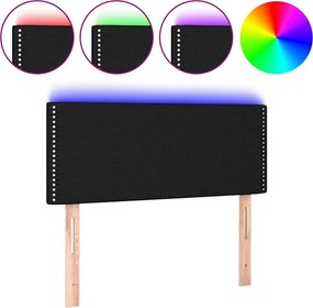 Čelo postele s LED černé 80 x 5 x 78/88 cm textil 3121448