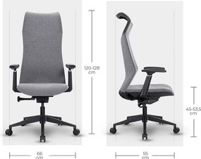 Ergonomická kancelářská židle MOSH Airflow 502 – šedá