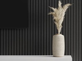 Mexen Lam-F, akustické stěnové lamely 275 × 31,5 cm, filc 6 mm, len černý, S105-275317-2812-069