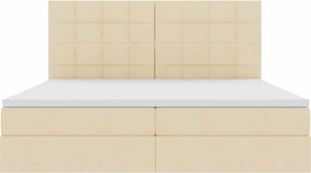 Postel s úložným prostorem a matrací Krémová 200 x 200 cm 3371806