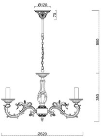 Brilagi - Lustr na řetězu CLASSIC 6xE14/60W/230V mosaz