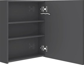 LED koupelnová skříňka se zrcadlem zářivě šedá 50 x 14 x 60 cm 326483