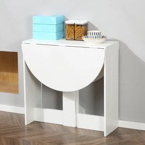 Skládací jídelní stůl HOMCOM s 2 sklápěcími křídly, skládací stůl pro 2-4 osoby 104x76x73,7 cm Bílý
