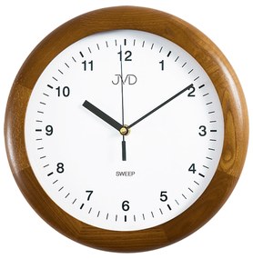 JVD Netikající tiché dřevěné nástěnné hodiny JVD NS2341/11